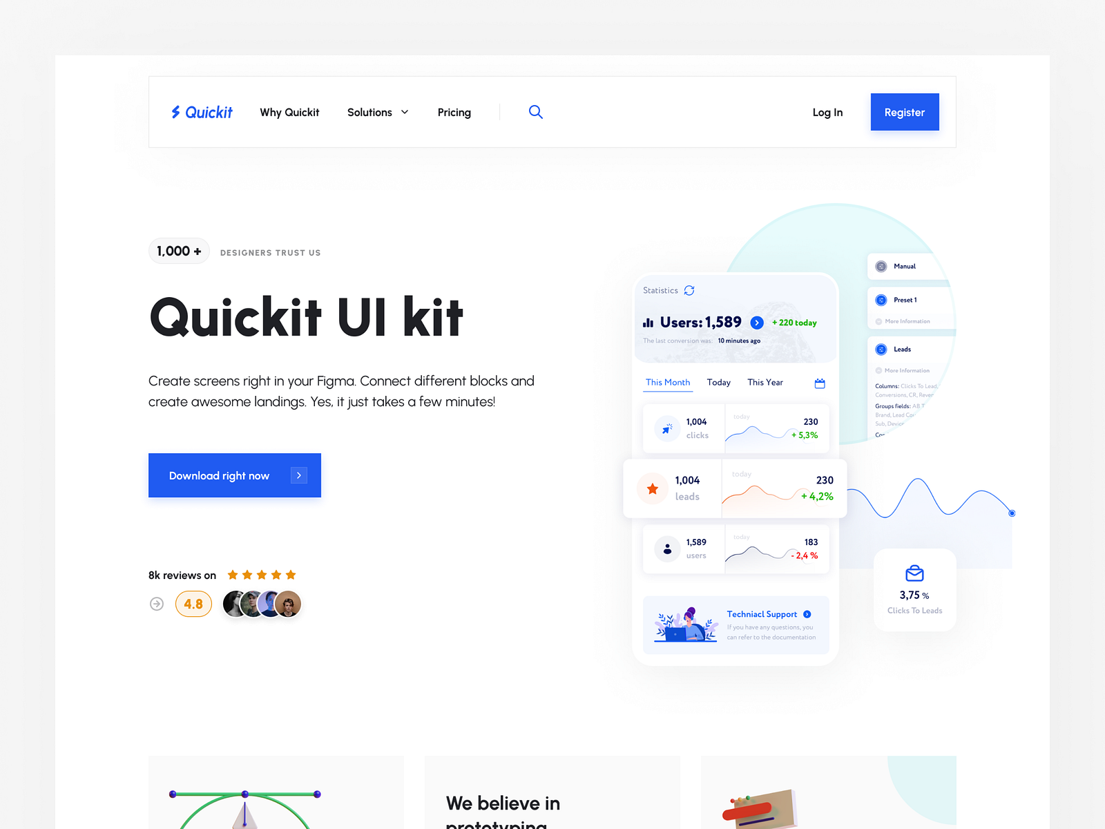 Figma Template for Landings (with free demo) by Nikolay K. on Dribbble