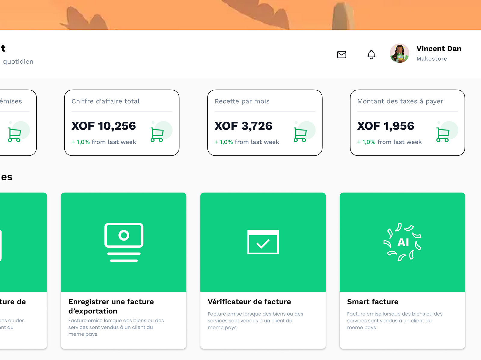 Modern billing dashboard for French-speaking Africa by Agouloye Mario ...