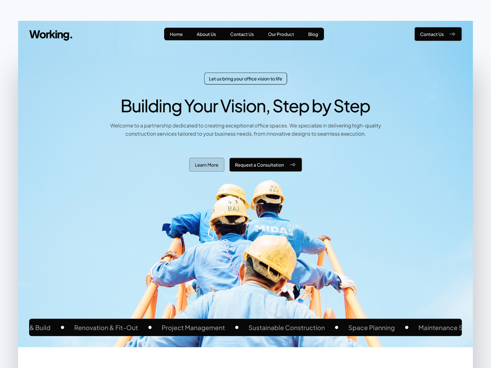 Contruction Company - Website by Nabhan LD for Rukous. on Dribbble