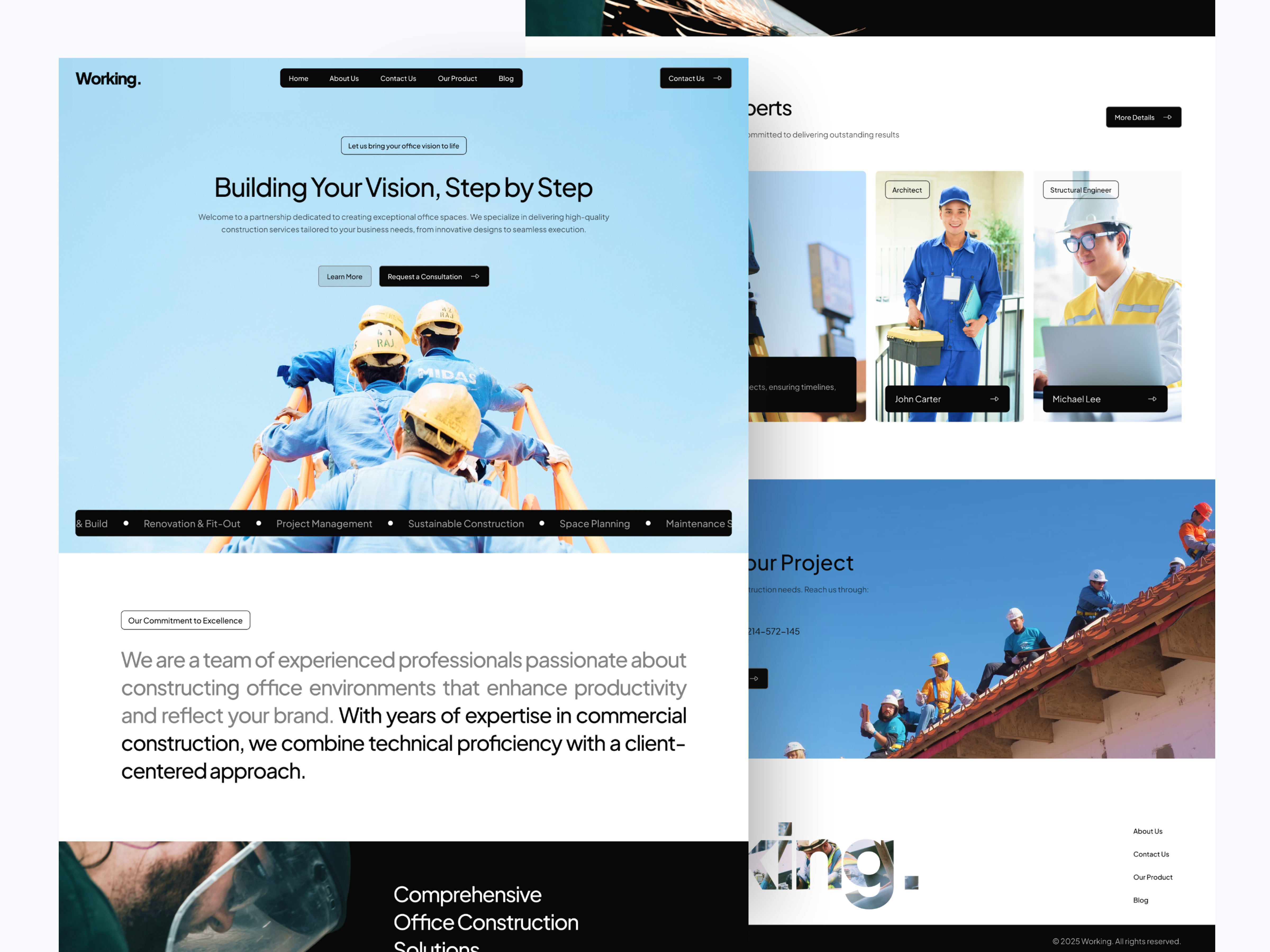 Contruction Company - Website by Nabhan LD for Rukous. on Dribbble