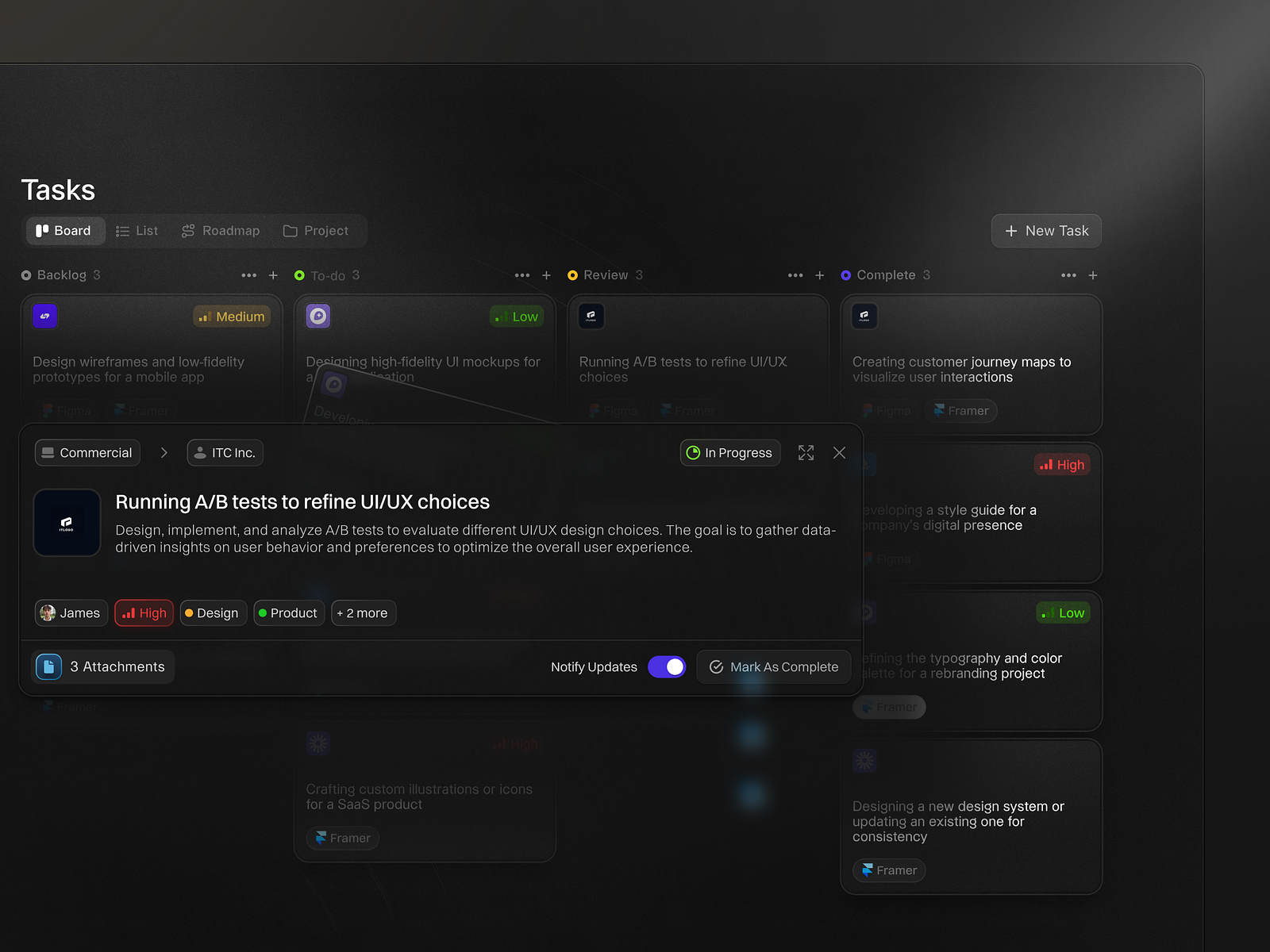Command K Style Task Widget by Monty Hayton on Dribbble