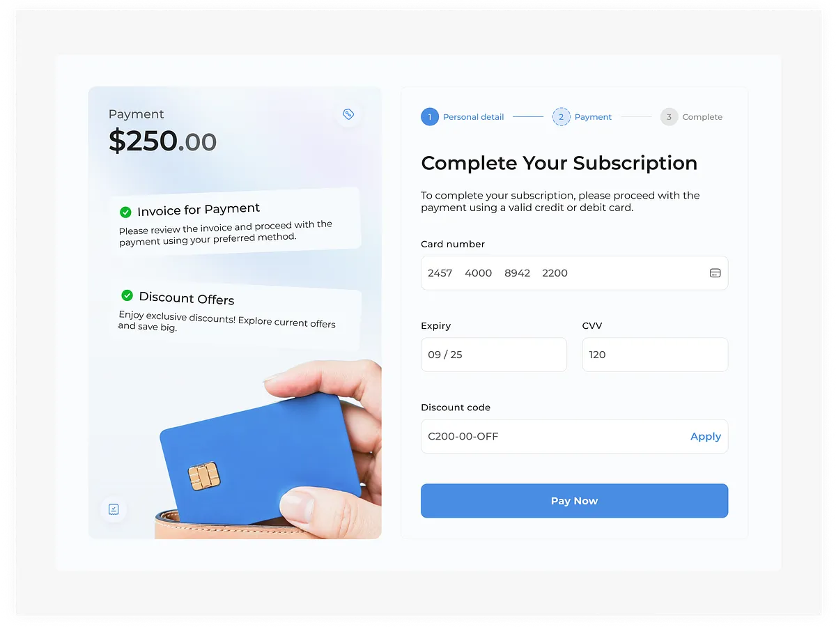 Browse thousands of Payment Page images for design inspiration | Dribbble