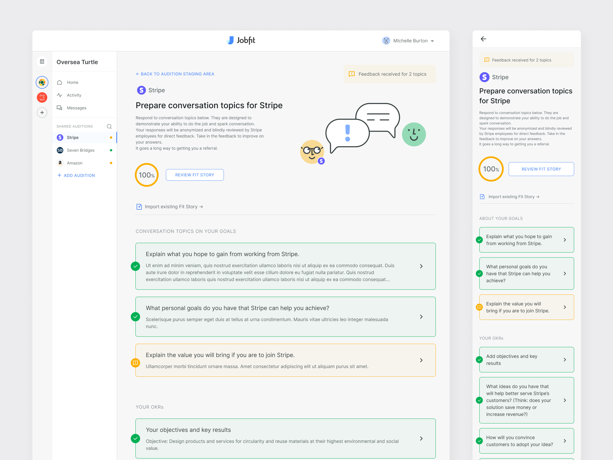 Jobfit web app design — job seeker interface by Milos Bojkovic on Dribbble