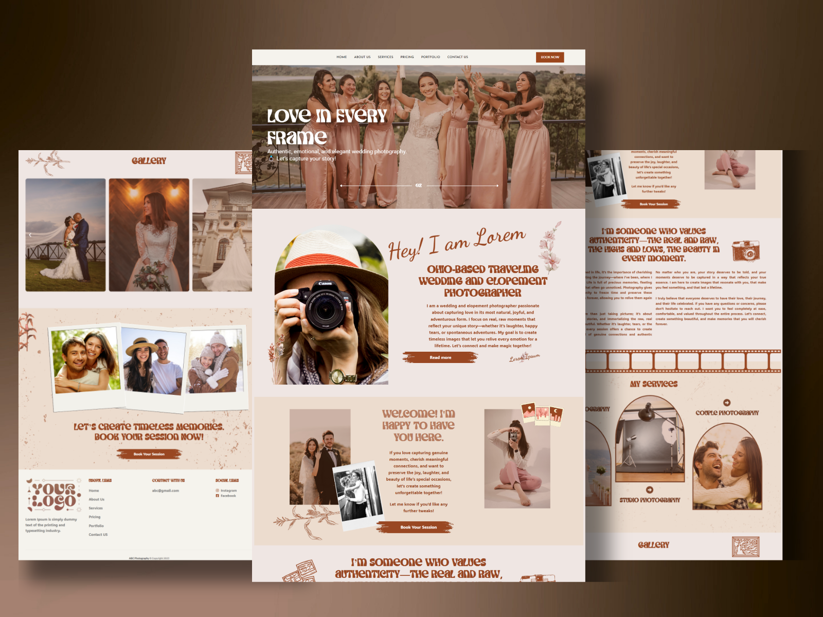 Neutral Tone Themed Website Template for Photographers by ...