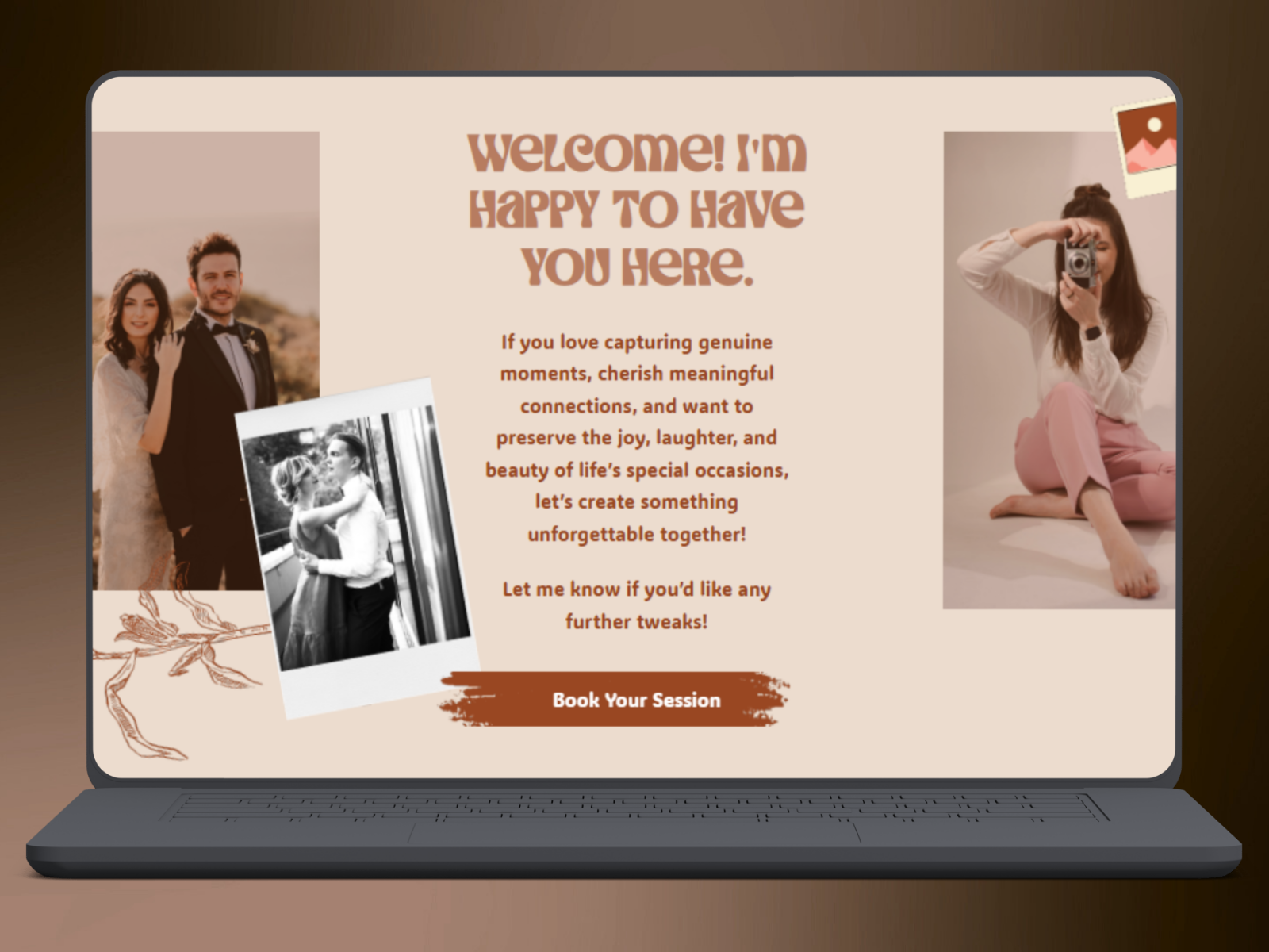 Neutral Tone Themed Website Template for Photographers by DigitalWebGram on Dribbble