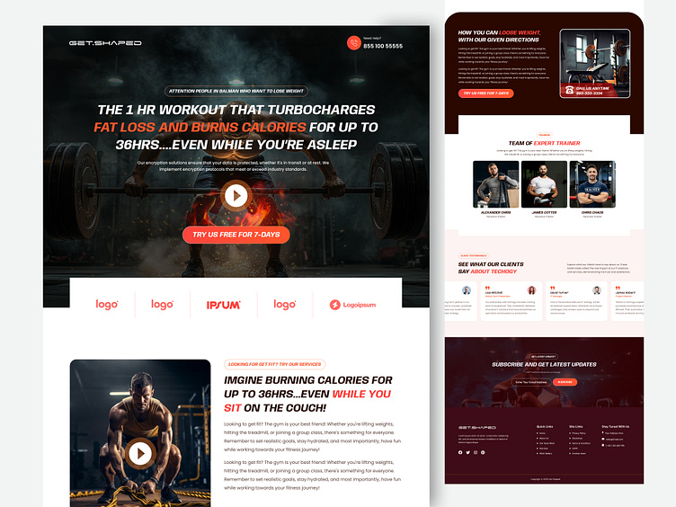 Gym Funnel landing page Design by Md Nazmul Hassan 🔥 on Dribbble