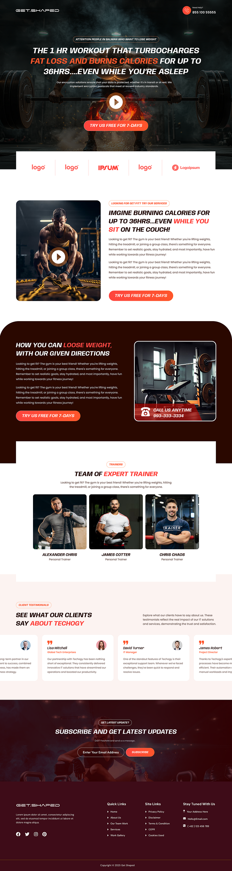 Gym Funnel landing page Design by Md Nazmul Hassan 🔥 on Dribbble