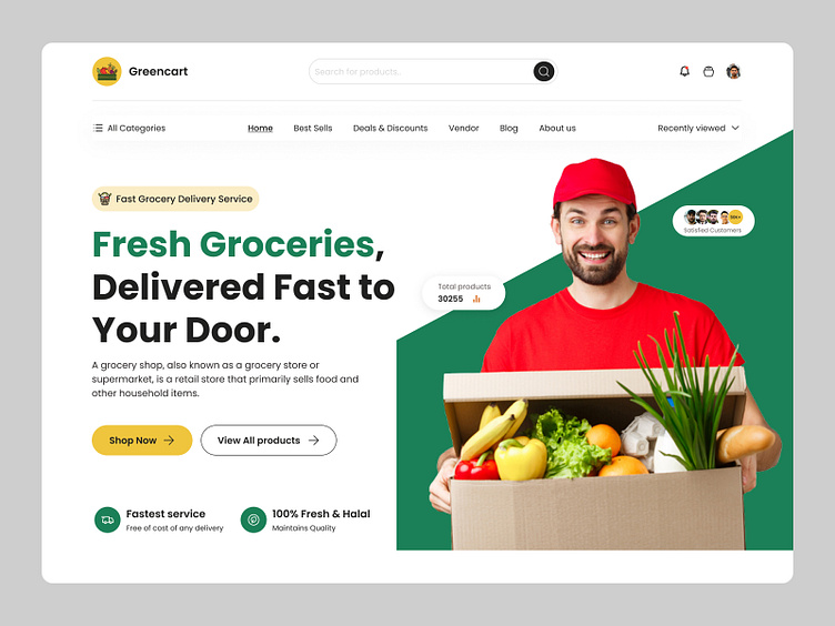 Greencart - Grocery Delivery service template UI Design by Firqah Lab ...