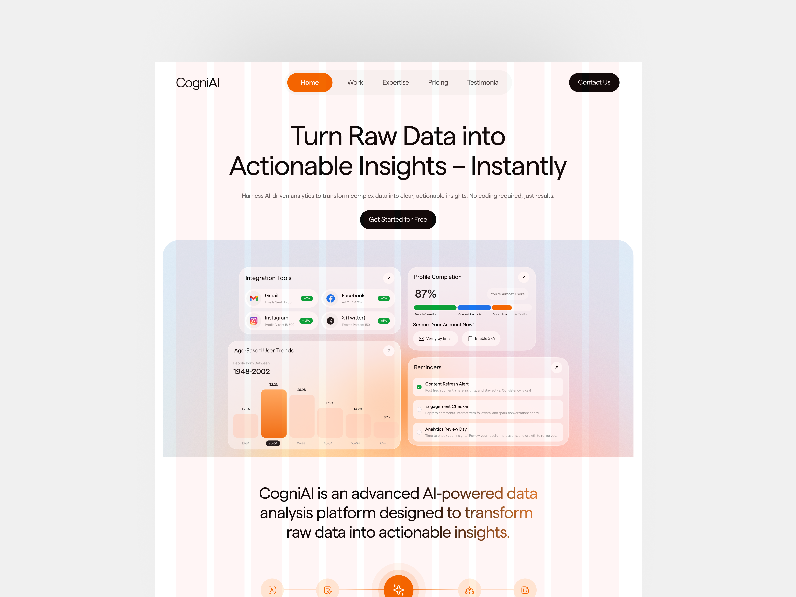 Analytics and Business Intelligence Website by Fahema Yesmin on Dribbble