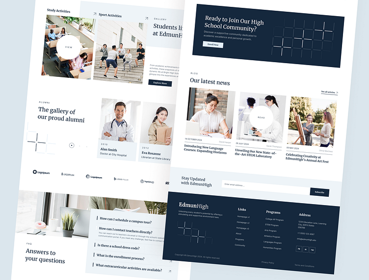EdmunHigh Homepage V1 & About – Senior High School Website Figma by ...