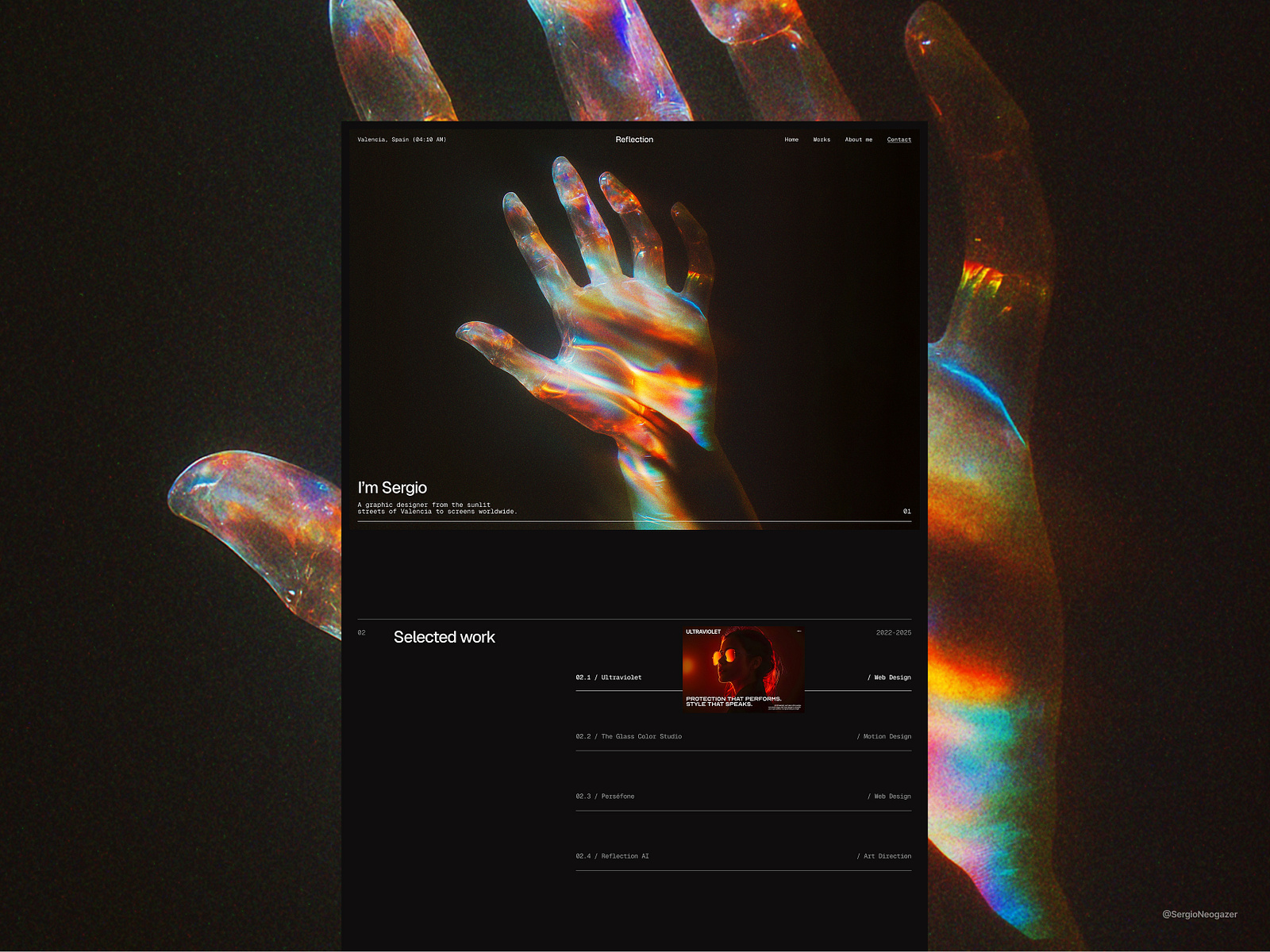 Reflection portfolio concept by Sergio Neogazer on Dribbble