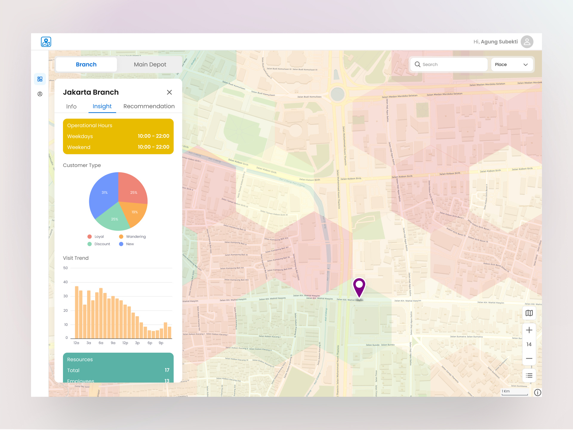 Branch Optimization Map Dashboard by Farradila on Dribbble