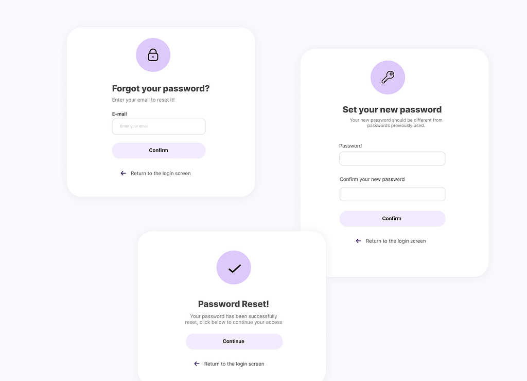 New password reset password forms. by Sarah Figueredo on Dribbble