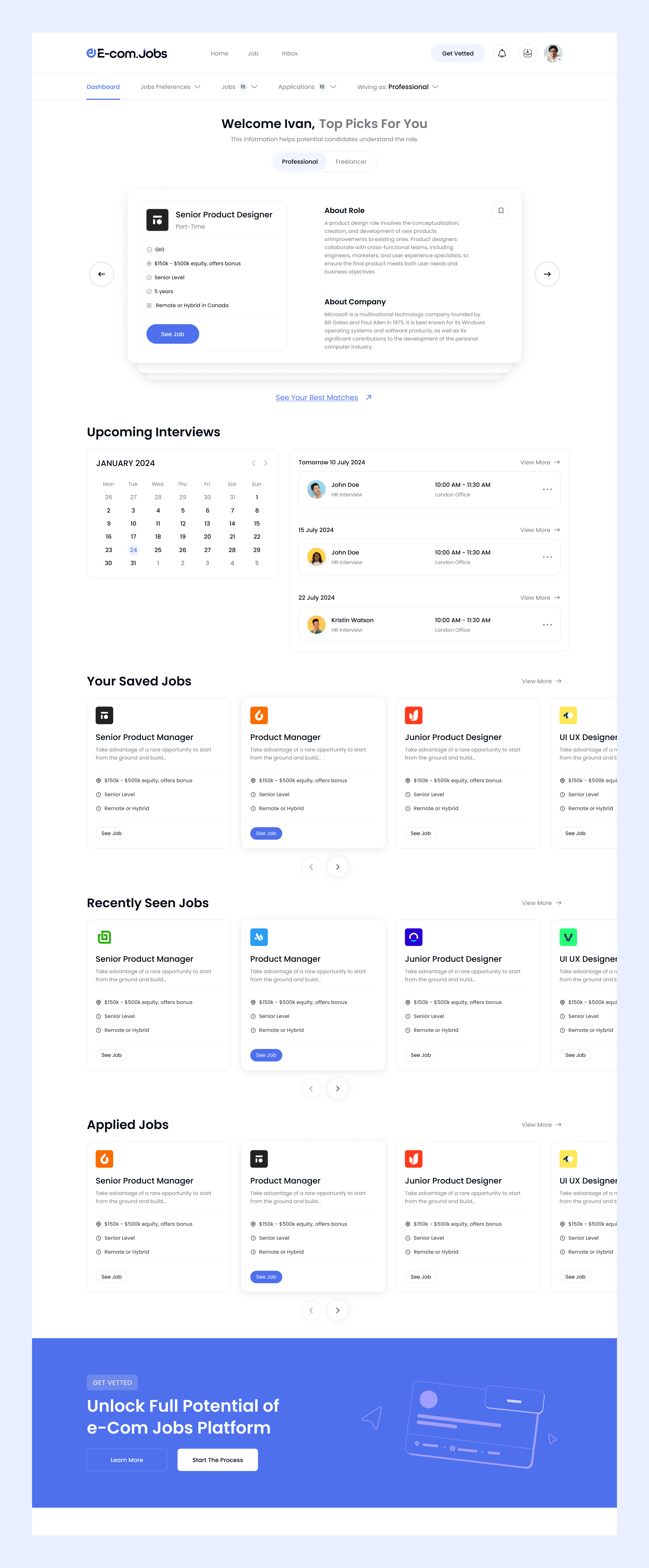 Job Finder Dashboard by Amirul Islam on Dribbble