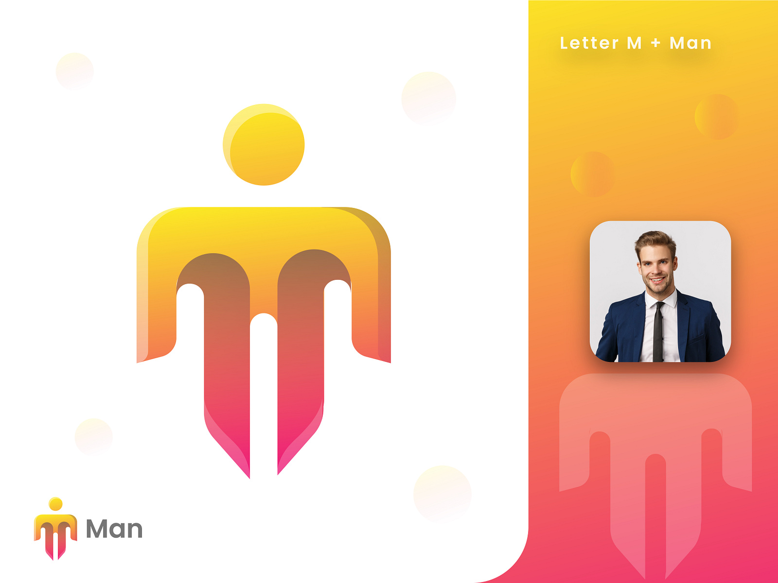 Letter M + Man Modern Brand logo by Artex on Dribbble