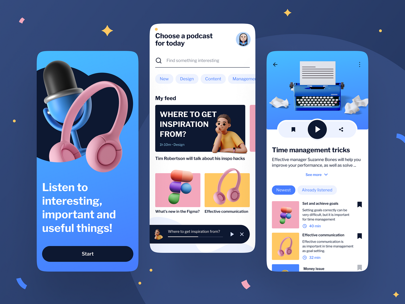 Podcast App: iOS/Android mobile application by Ronas IT | UI/UX Team on ...