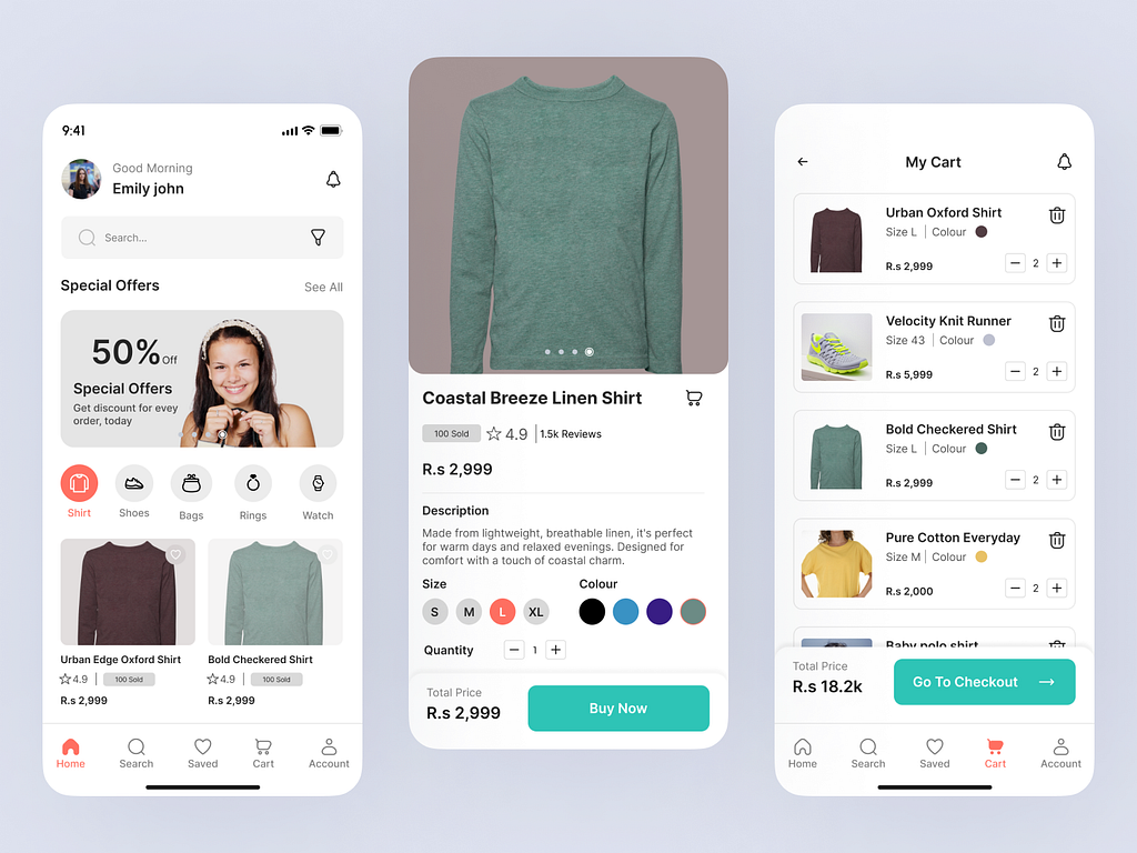 E-Commerce Mobile App – UI/UX Design by Ikram uiux on Dribbble