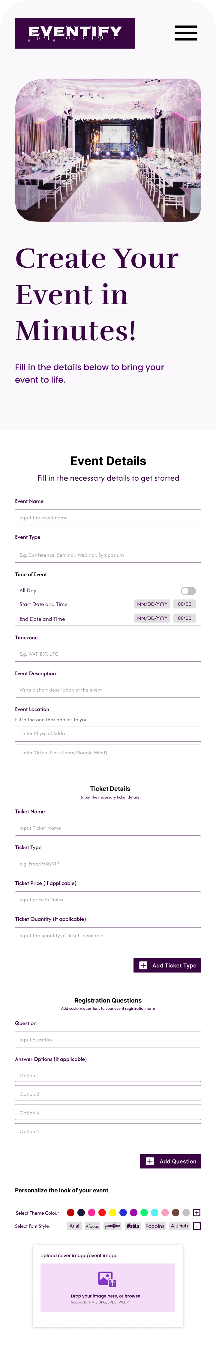 Event Management Booking Form by Favour Okwah on Dribbble