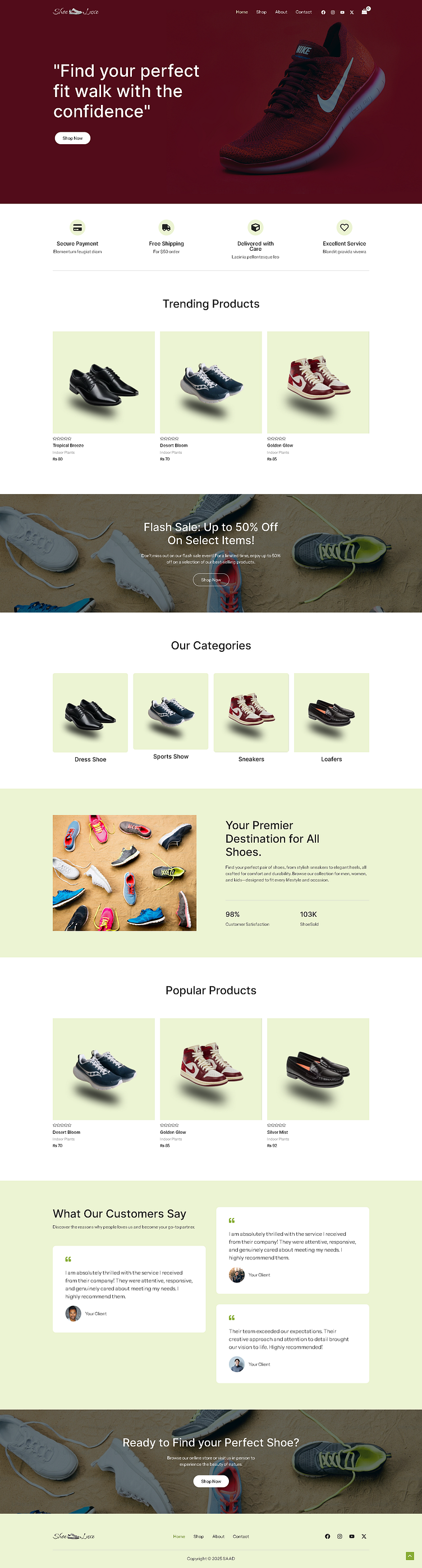 Shoes - Full Ecommerce shoe Website Design with Wordpress by Saad on ...