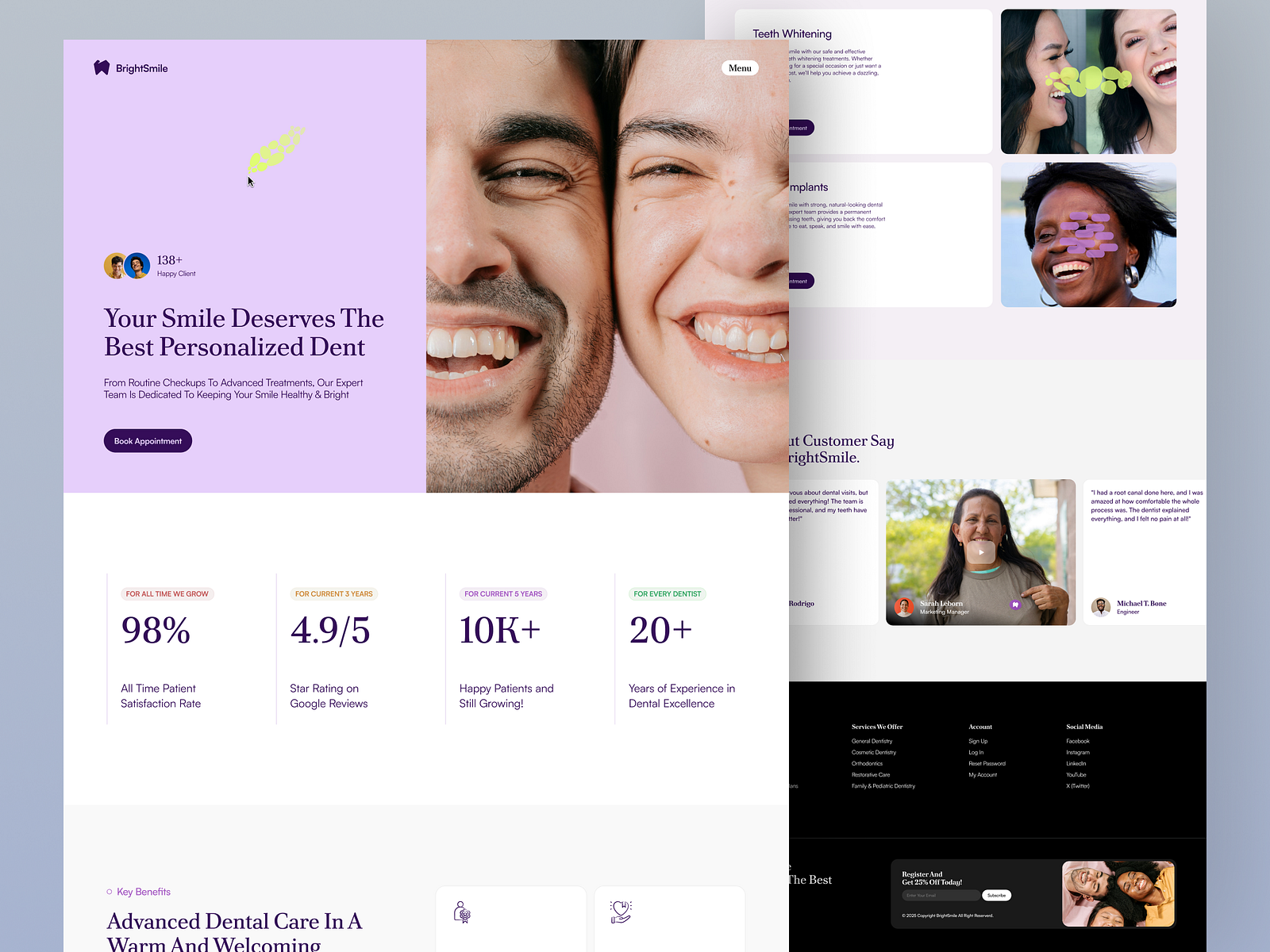BrightSmile - Dentist Landing Page by Odama on Dribbble