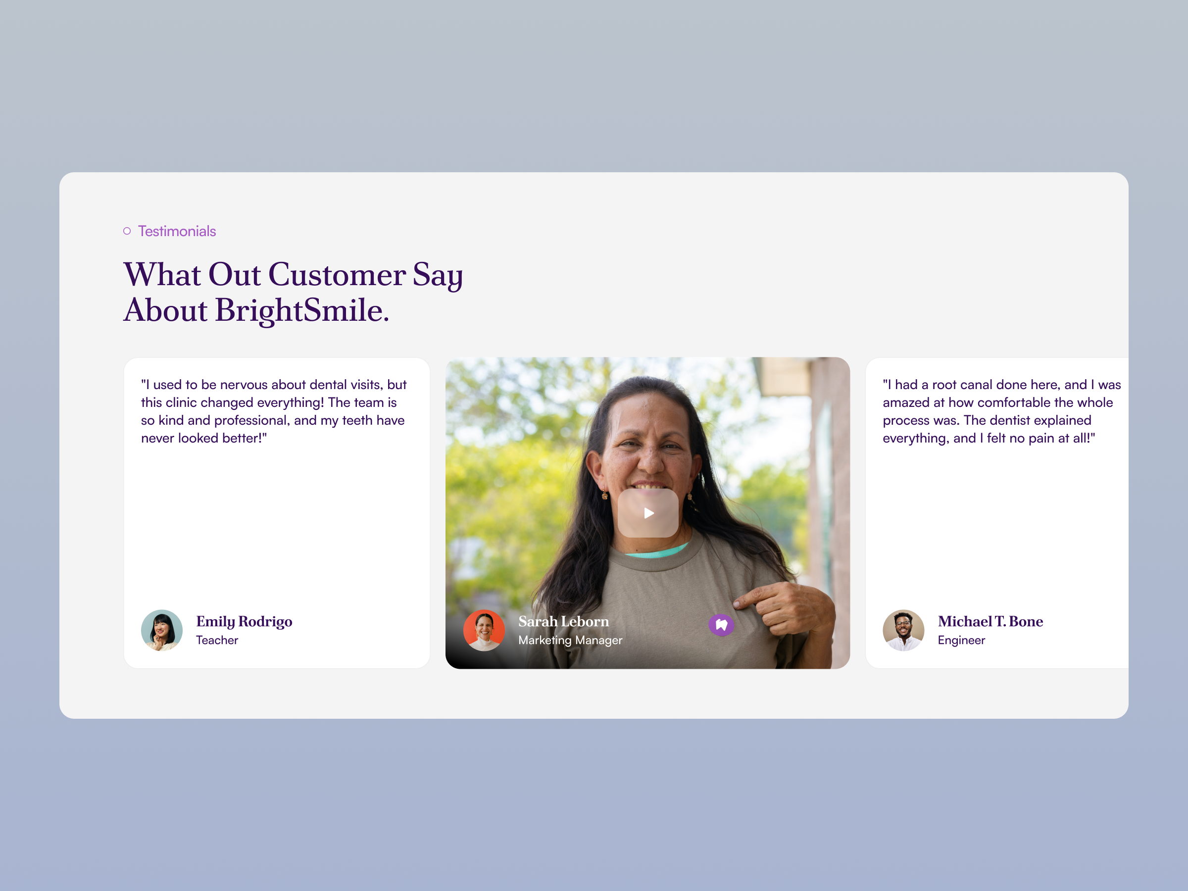 BrightSmile - Dentist Landing Page by Odama on Dribbble