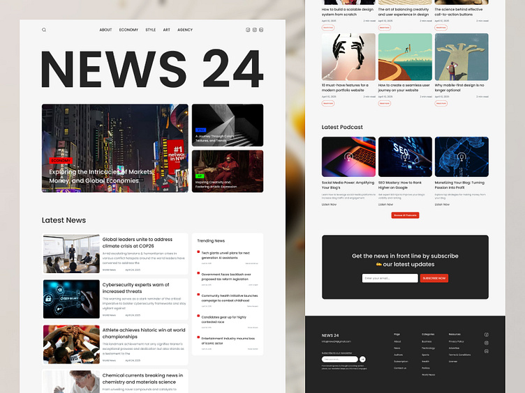 News paper, Article, Blog website landing page design by Md Emon Sheikh ...