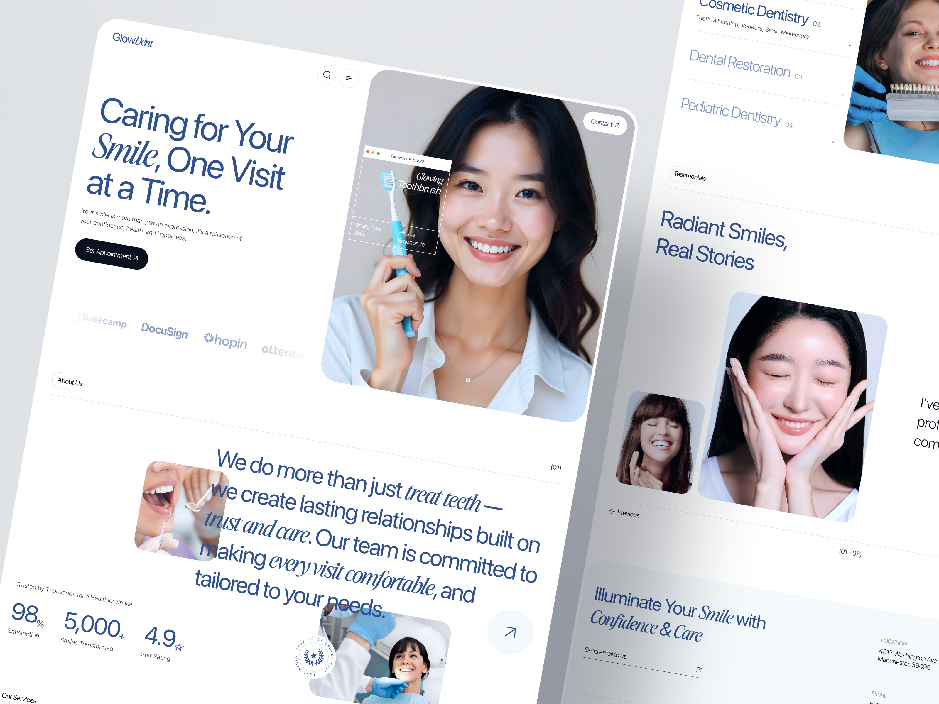 GlowDént - Dentist Appointment Website by Piko Rizky Dwinanto for One ...