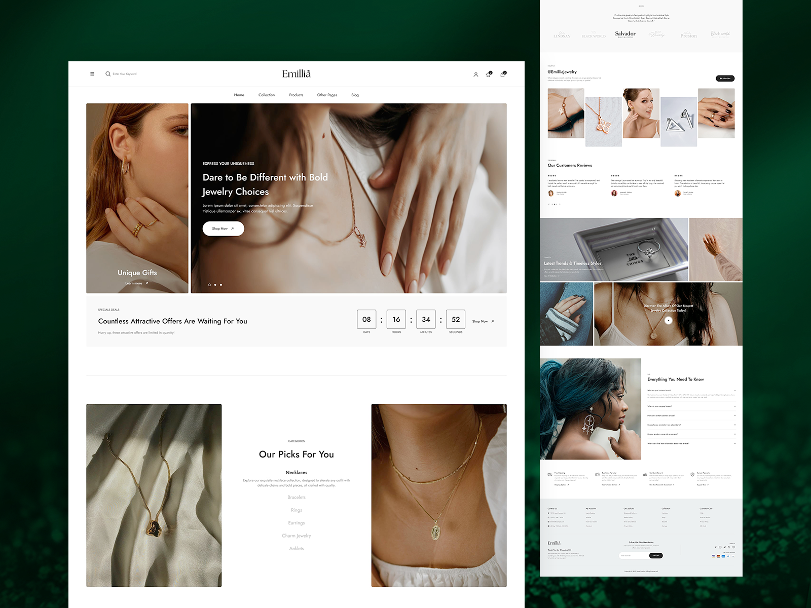 Emillia – Jewelry & Luxury Rings Stores WordPress Theme by Rising Bamboo on Dribbble