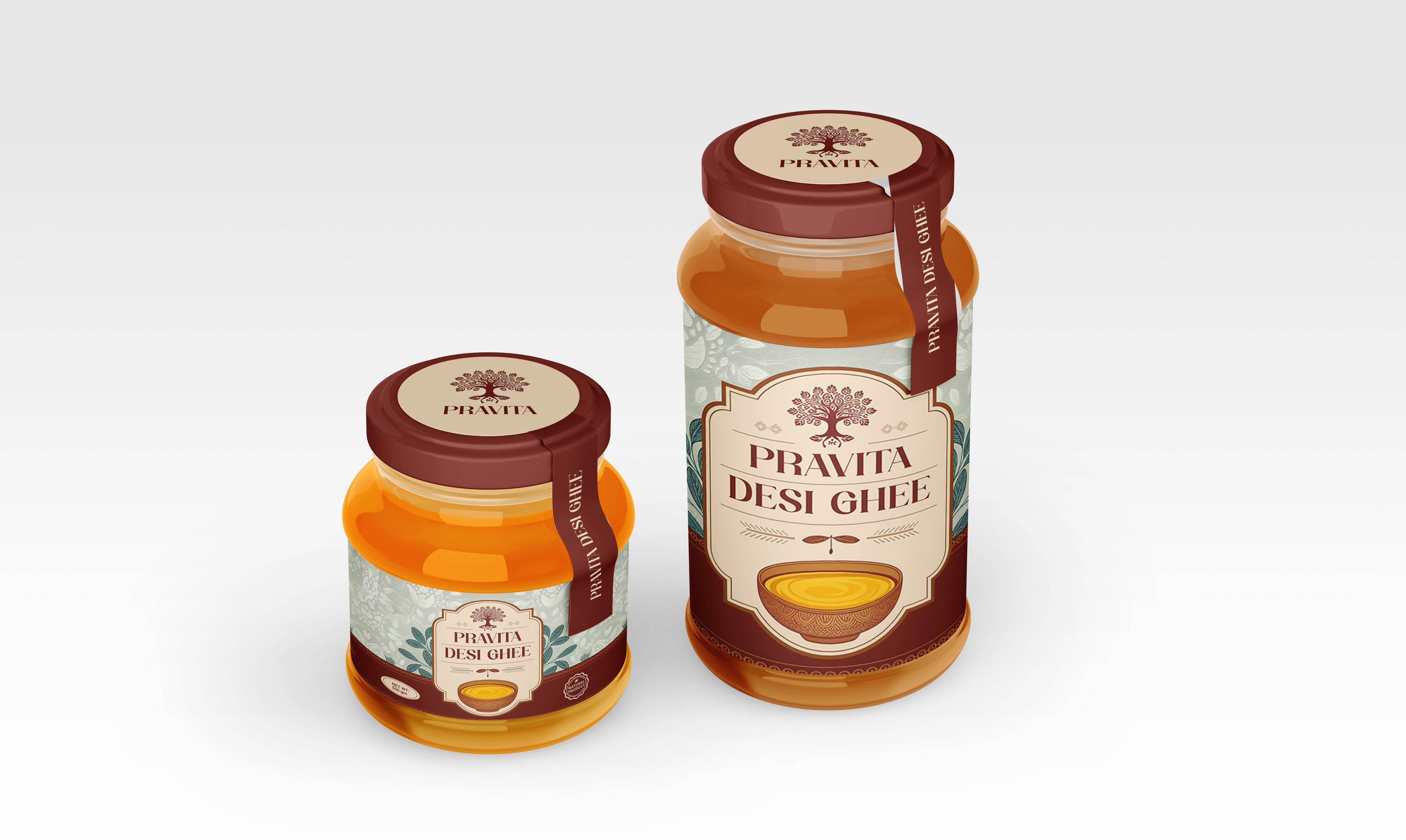 Ghee jar label design by Zahangir Hossain on Dribbble
