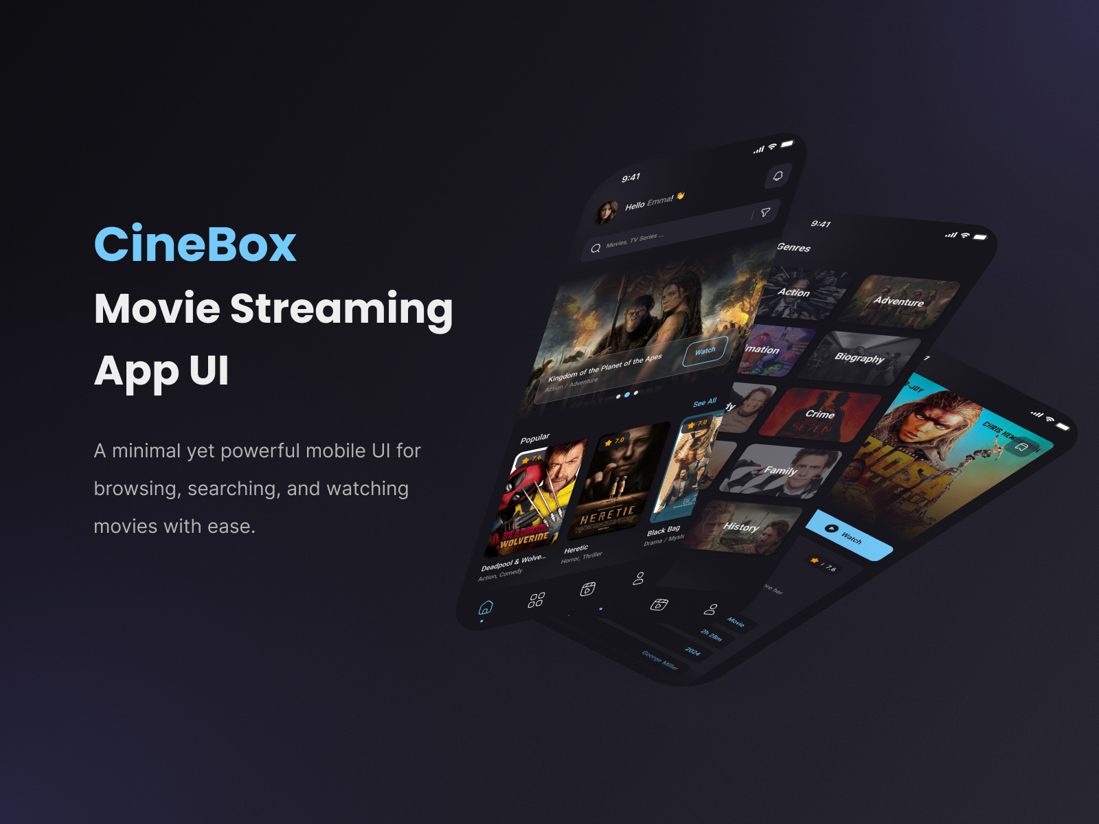 Movie Streaming App UI by Farhad.M on Dribbble