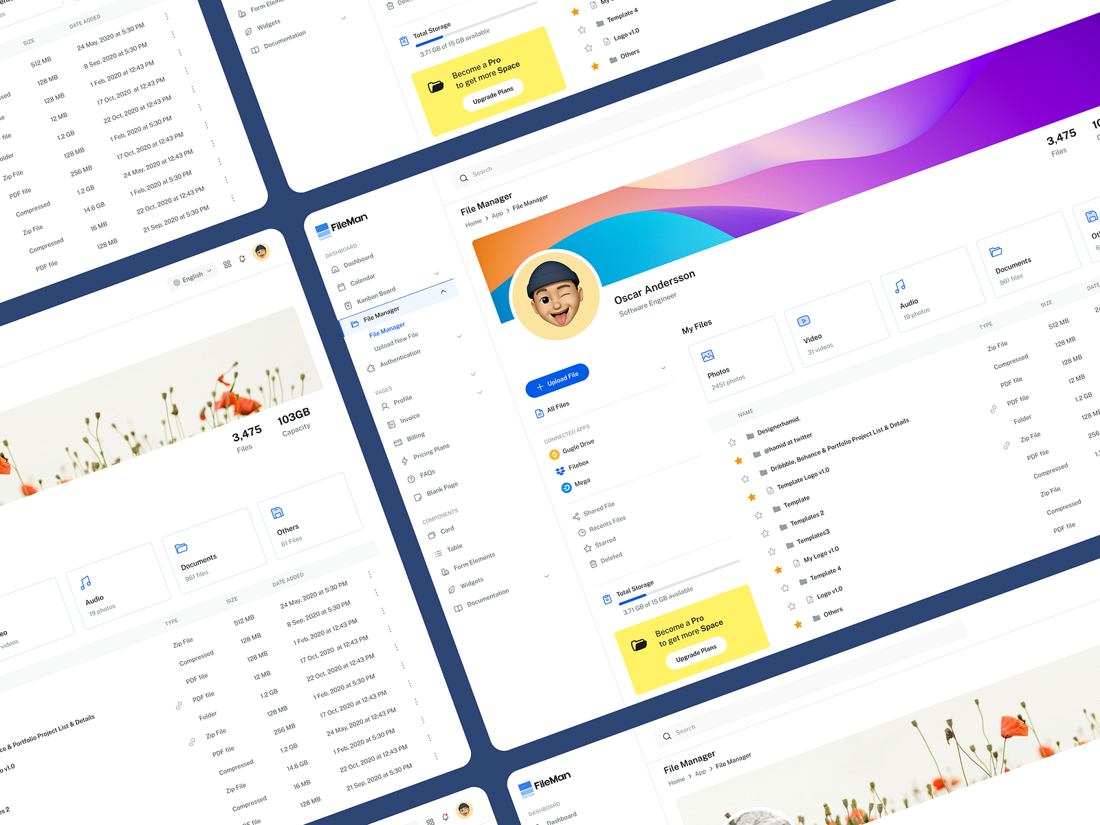 Modern File Manager Dashboard UI Design by Hamidiqbal916 on Dribbble