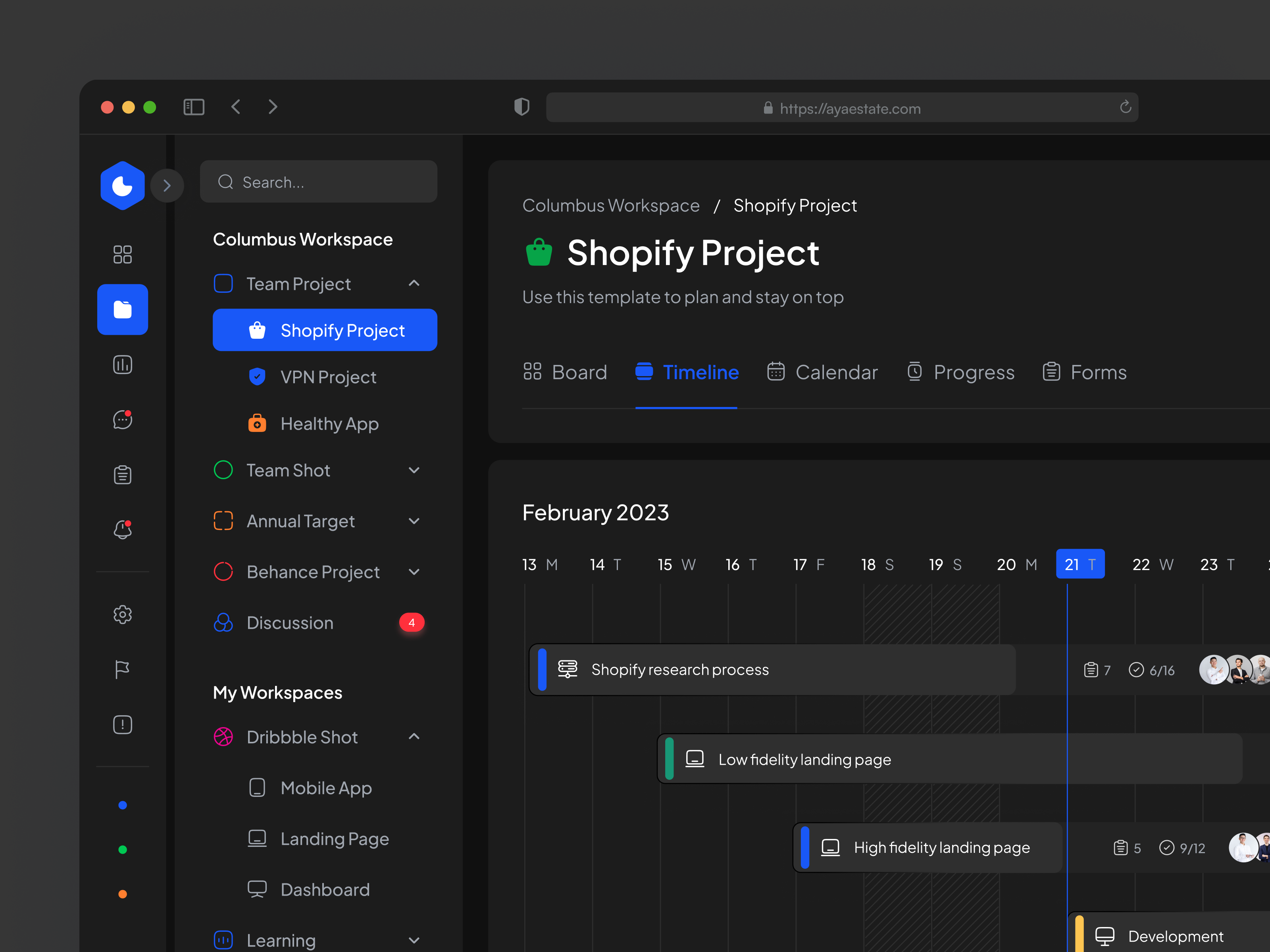 Taskan - Timeline View Task Management Dashboard by Ananto Nugroho ...