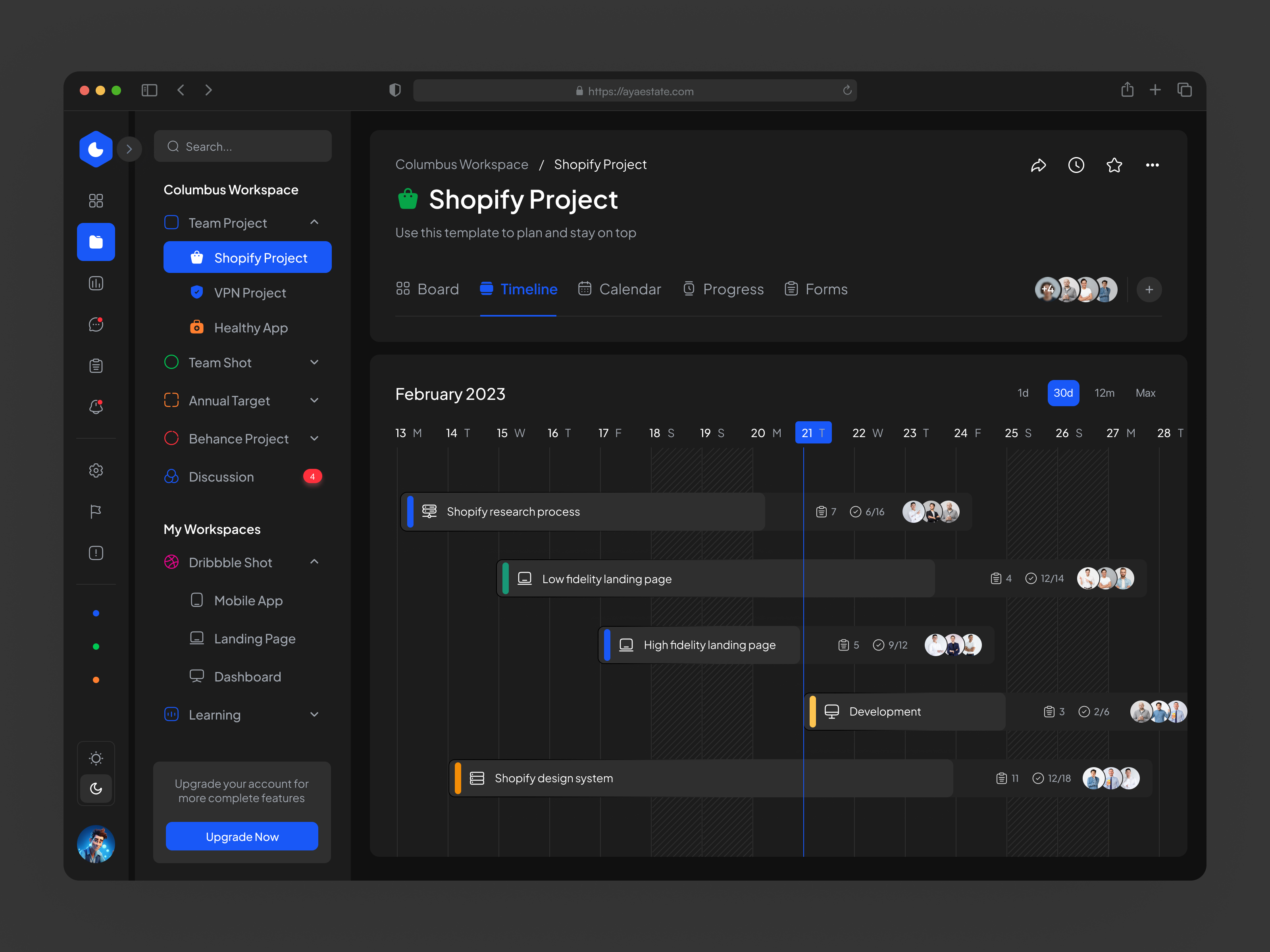 Taskan - Timeline View Task Management Dashboard by Ananto Nugroho ...