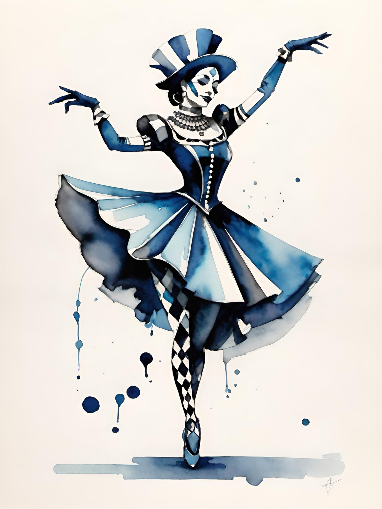 Harlequin dancer. by DachmanArts on Dribbble