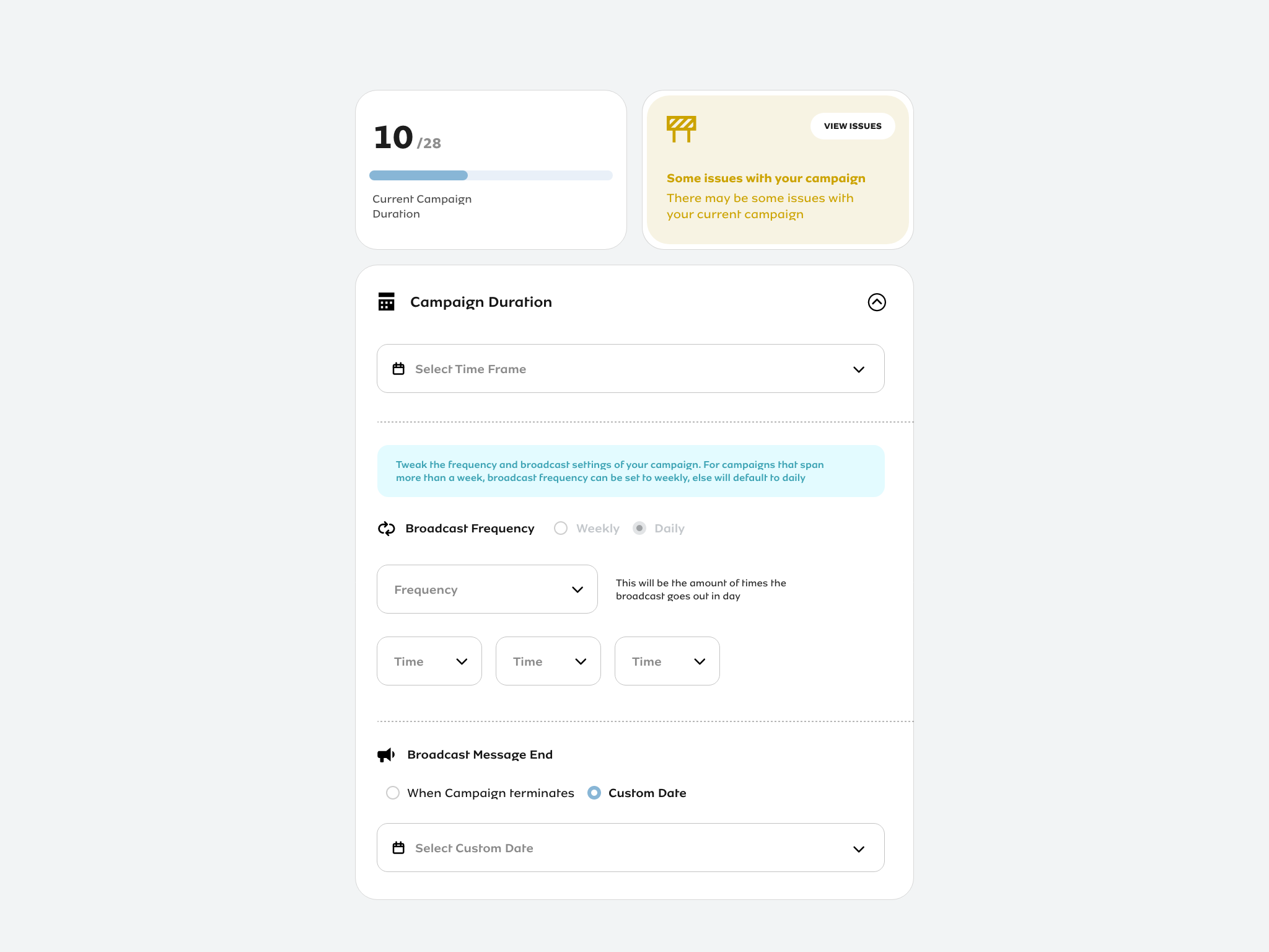Campaign Duration Component by Harold Ajagu on Dribbble