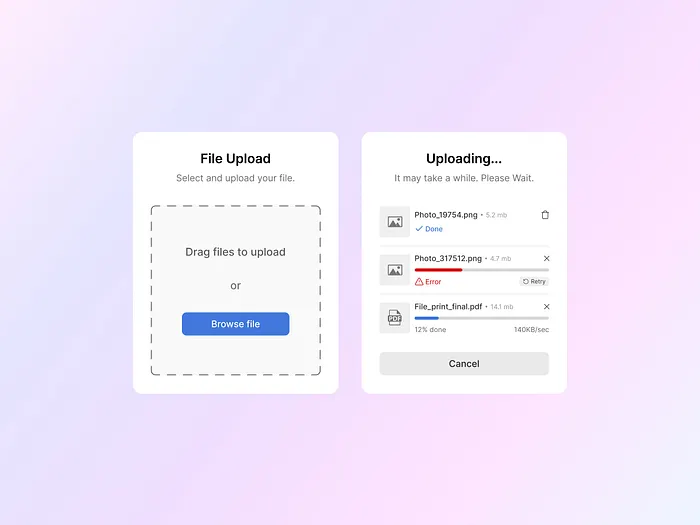 Browse thousands of Upload File UI images for design inspiration | Dribbble
