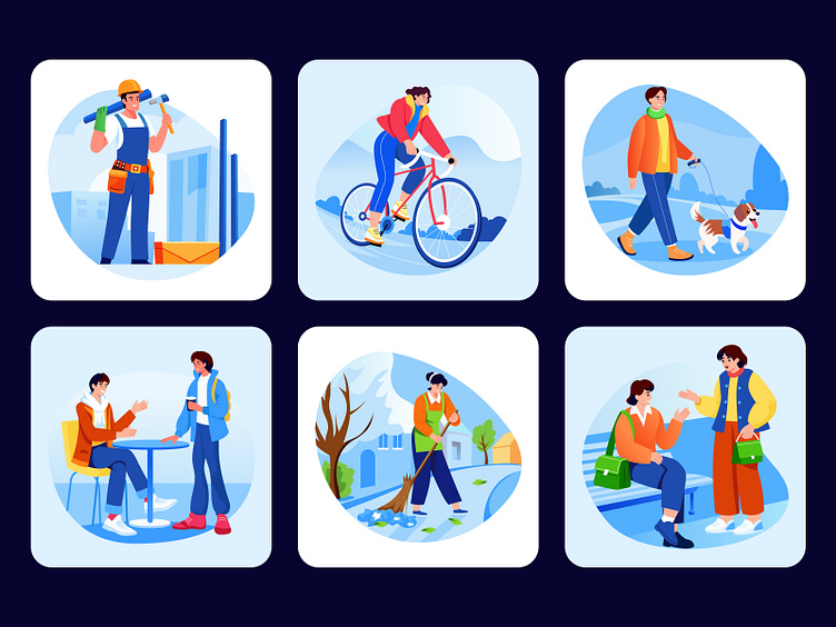 Citizens Illustration Set by Creative Stall on Dribbble