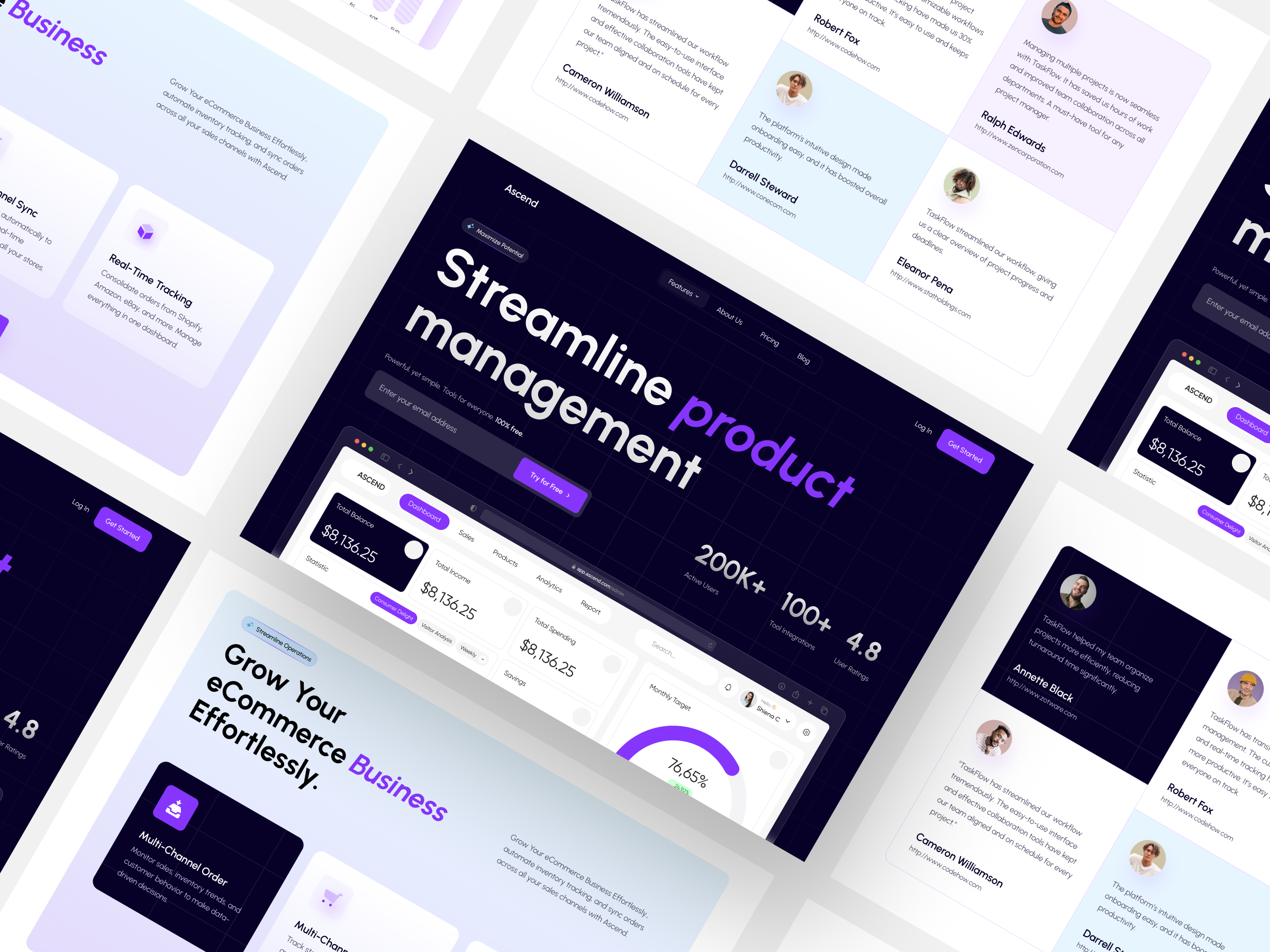 Product Management Dashboard & Landing Page UI by Fahema Yesmin on Dribbble