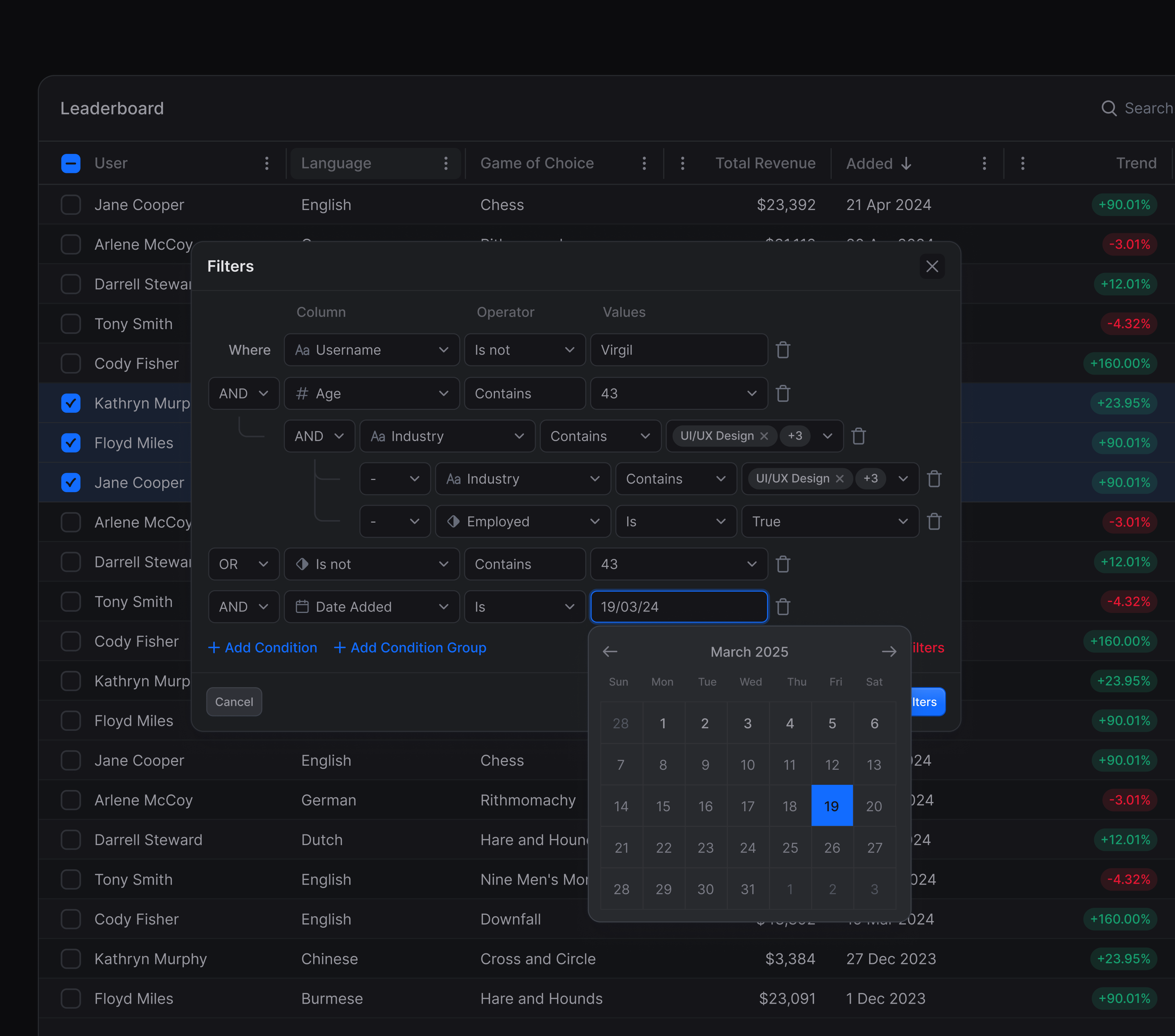 DataGrid Table Filters for Saas Dashboards and web apps by Virgil Pana ...