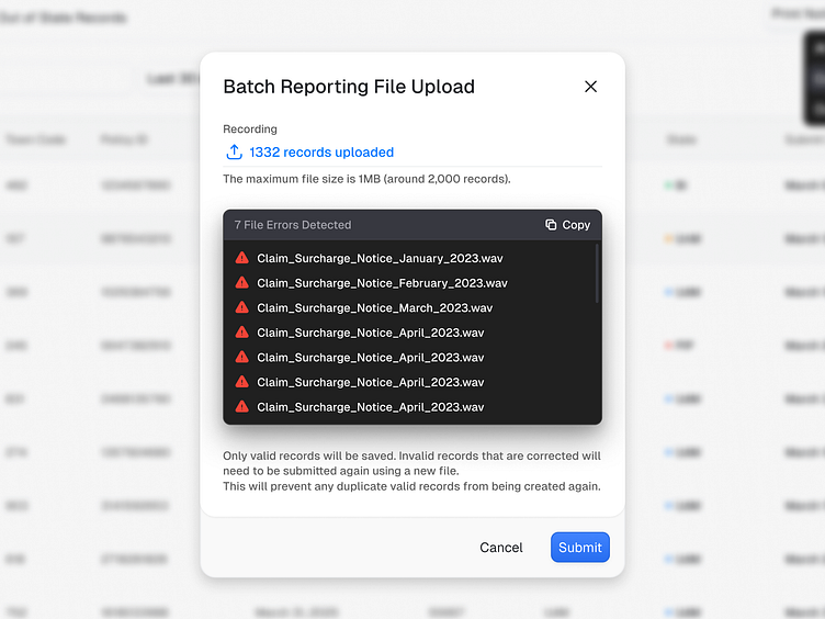 🔄 Batch File Upload – Error Handling UI by Sabri Hakuli on Dribbble