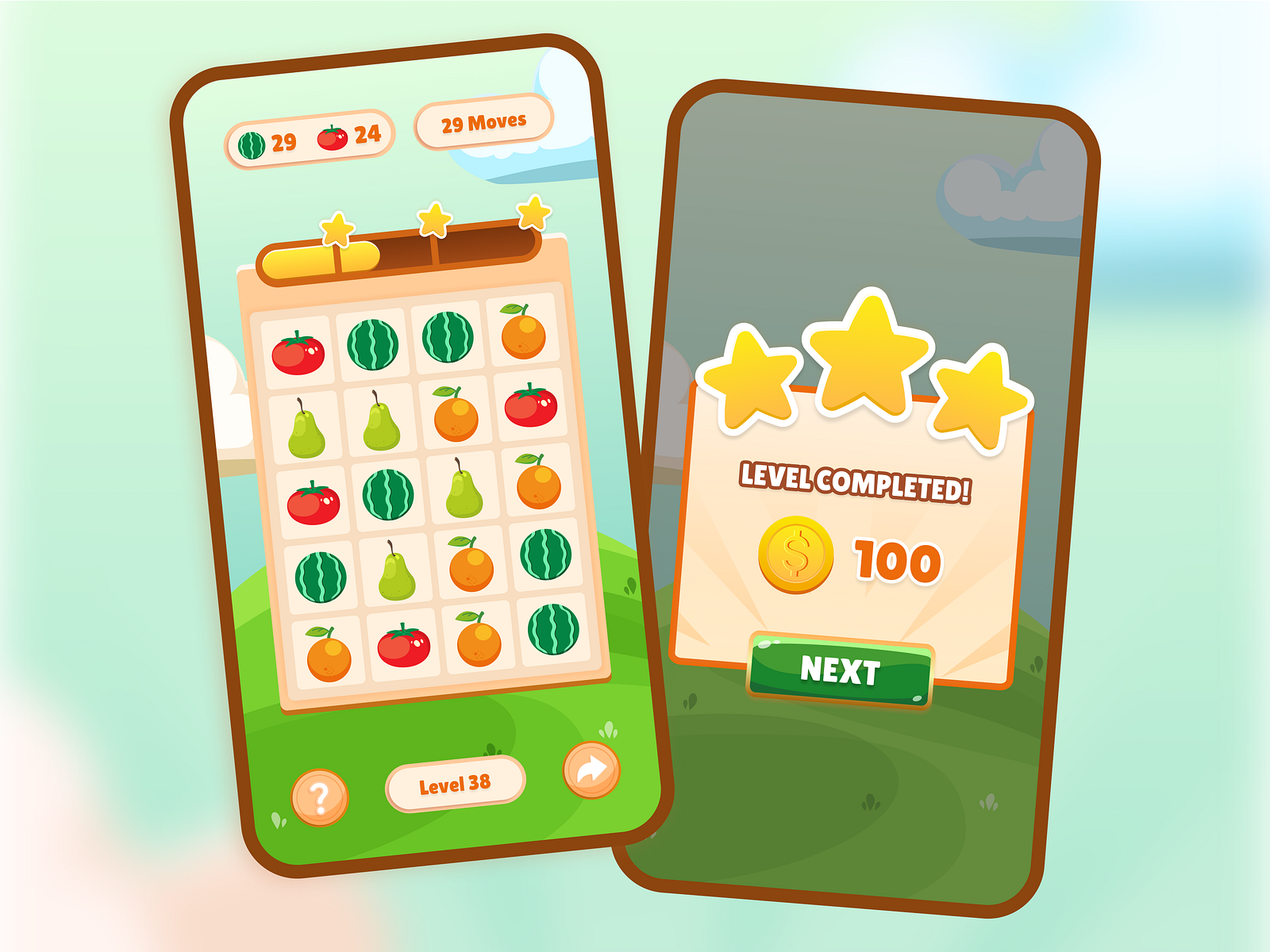 Mobile Game UI: Harvest Match by Sheila on Dribbble