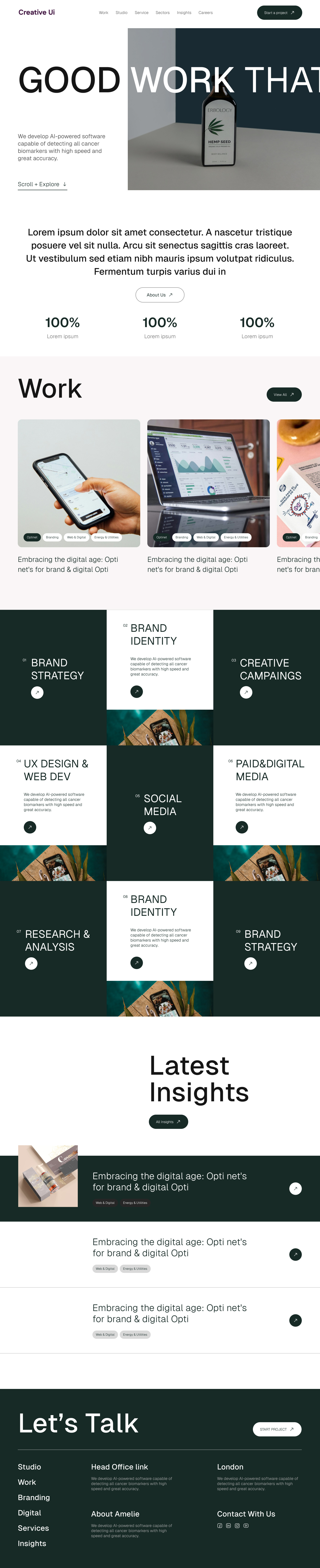 Creative Digital Agency Website – Modern Landing Page UI Design by ...