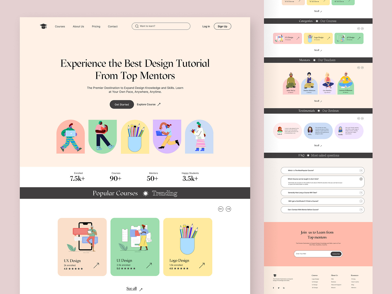 E-Learning (Design learning) website by Masum_Rakib on Dribbble