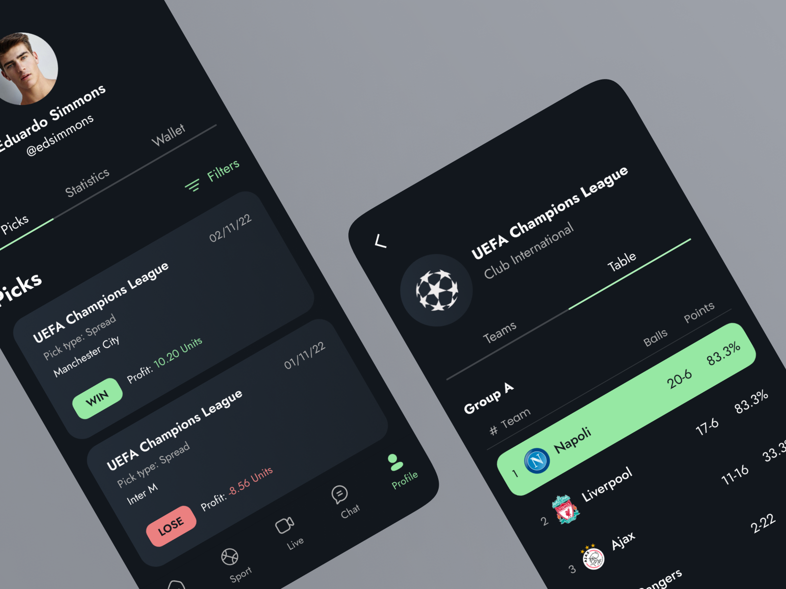 UI/UX for iOS/Android betting mobile app by Ronas IT | UI/UX Team on ...