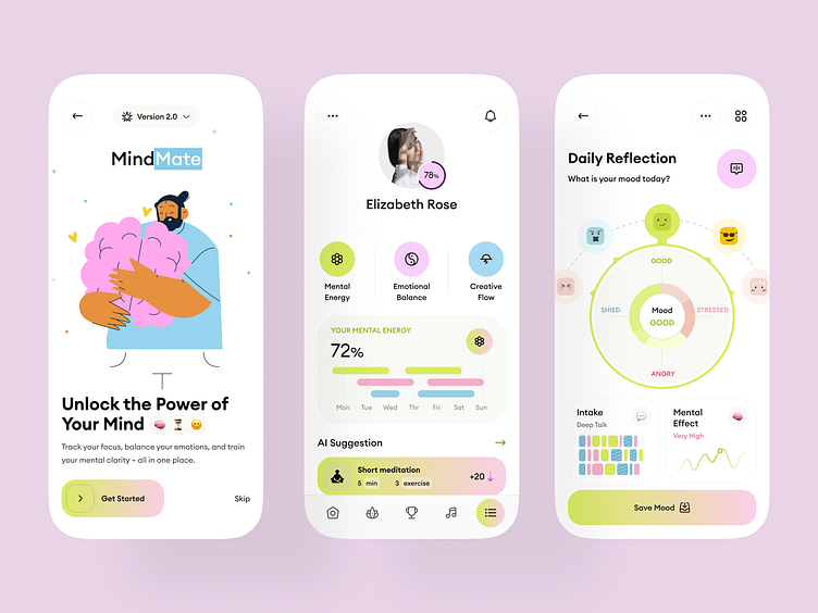 Mental Wellness - Mobile app by Anastasia Golovko for Tino on Dribbble