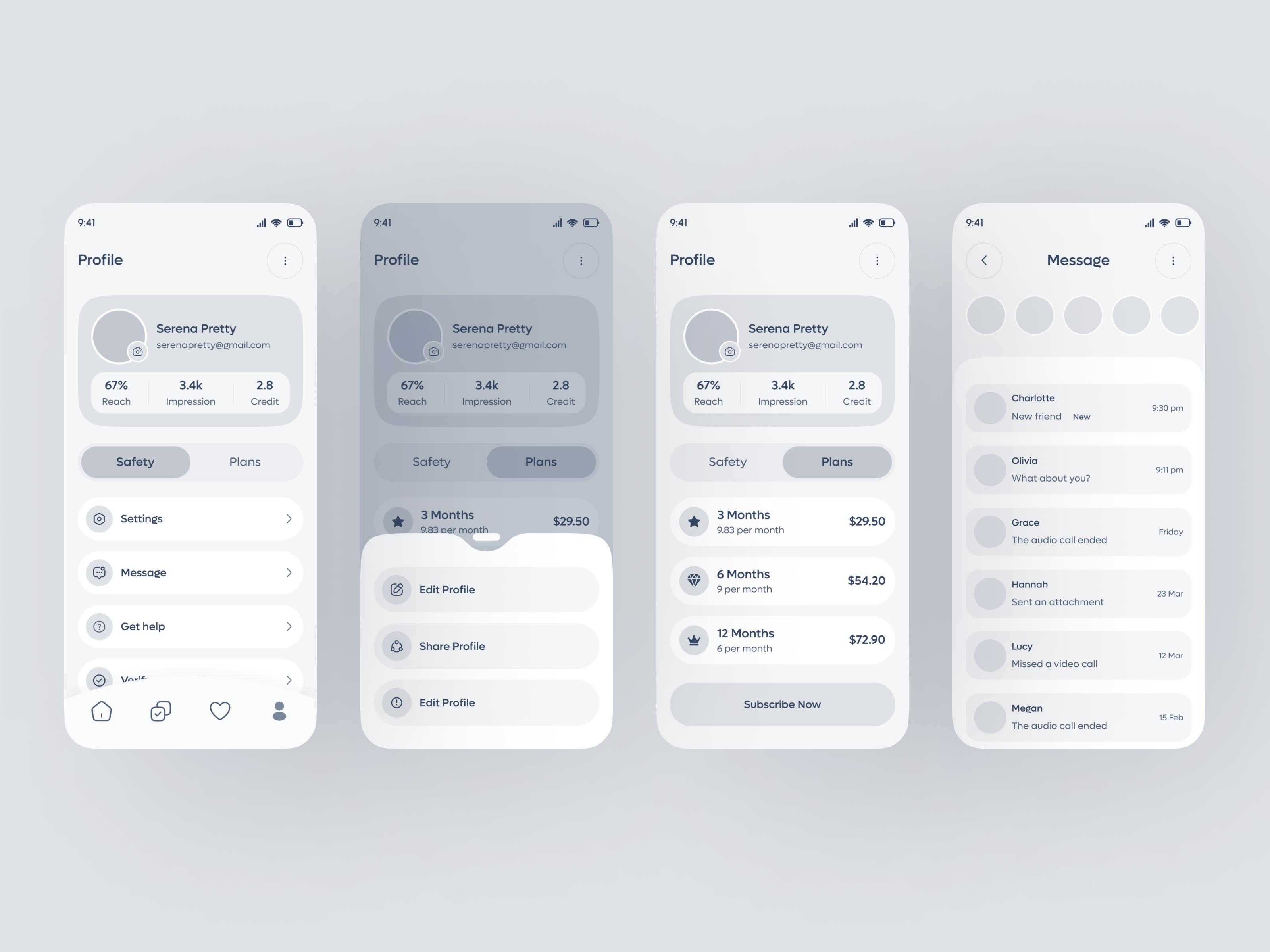 Profile, Matching, Settings & Chat Mobile Screens UI/UX by Sudarsan Roy ...