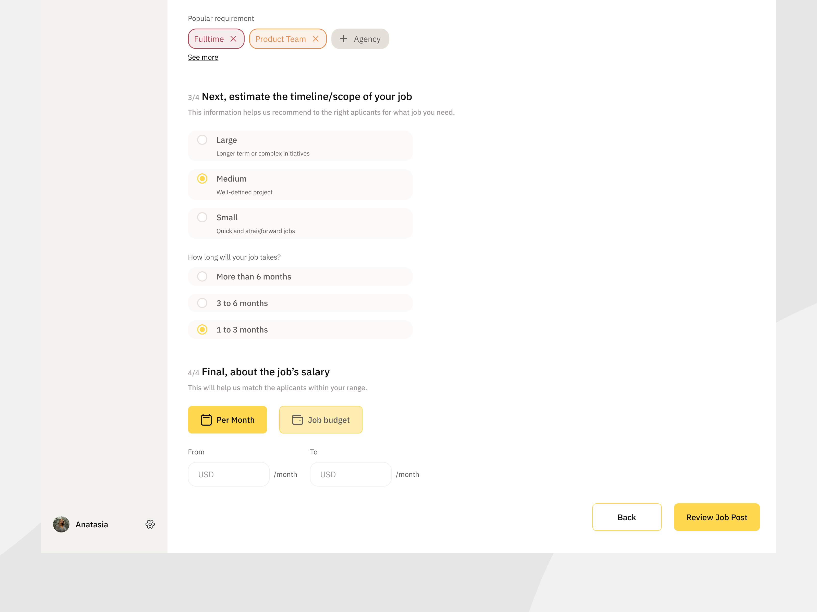 Humaneo - Job Create Page Web App Design Concept by Capi Product on ...