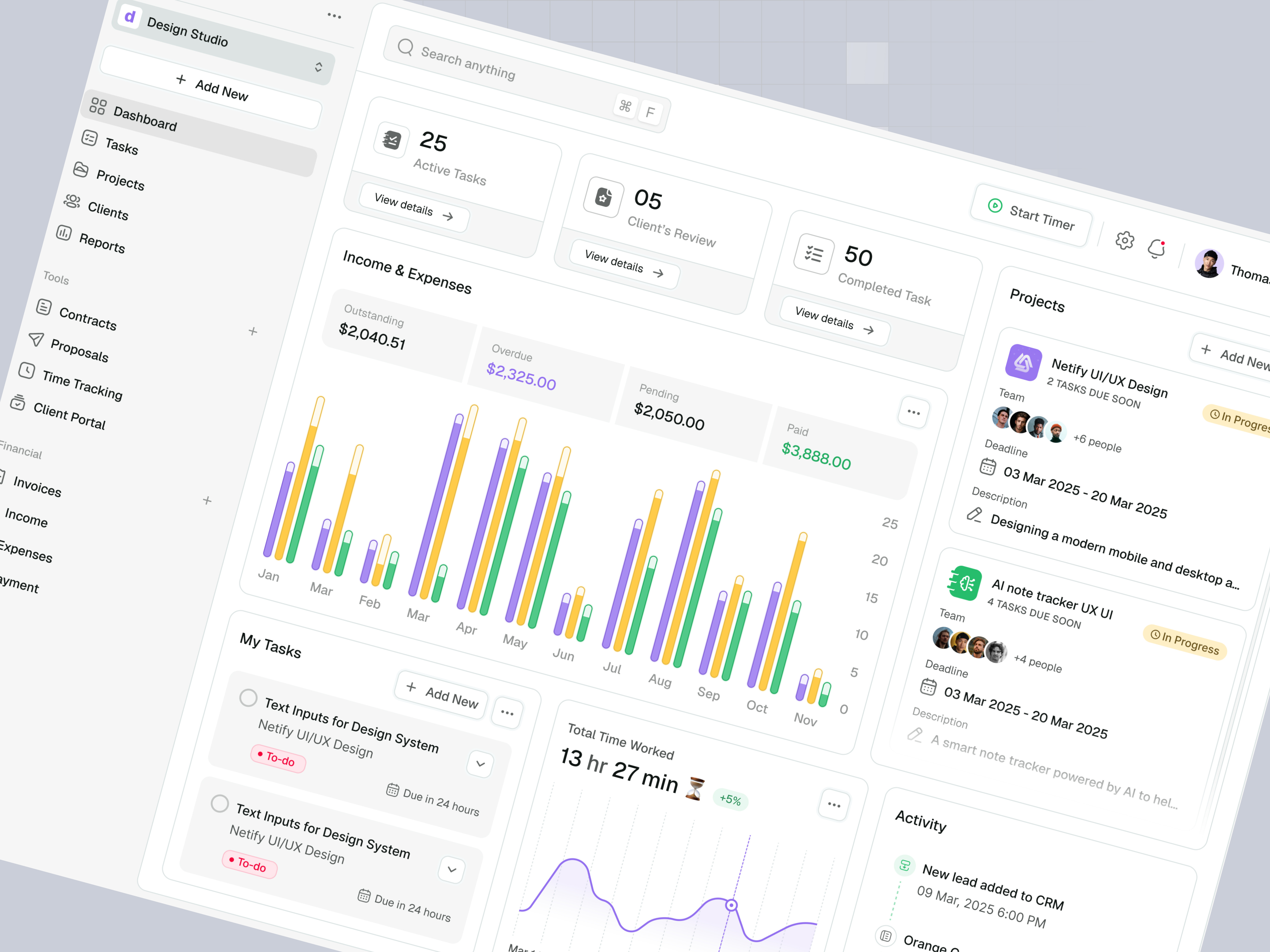 Business & Client Management Dashboard by Juyed Ahmed on Dribbble