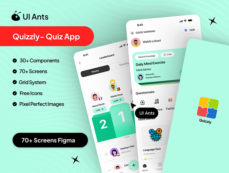 Quizzly – Ultimate Quiz App UI Kit by UI Ants on Dribbble