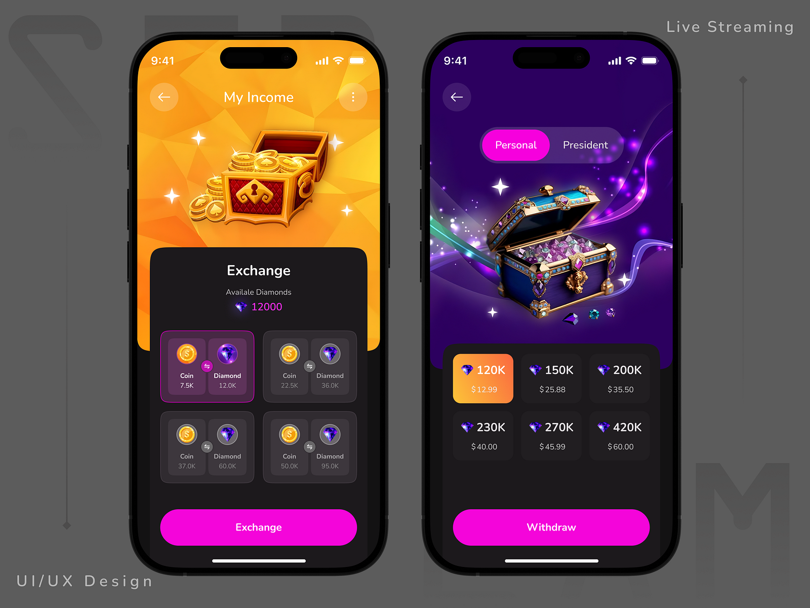 Party Live Streaming Mobile App Reward Screens by Tonmoy Das on Dribbble